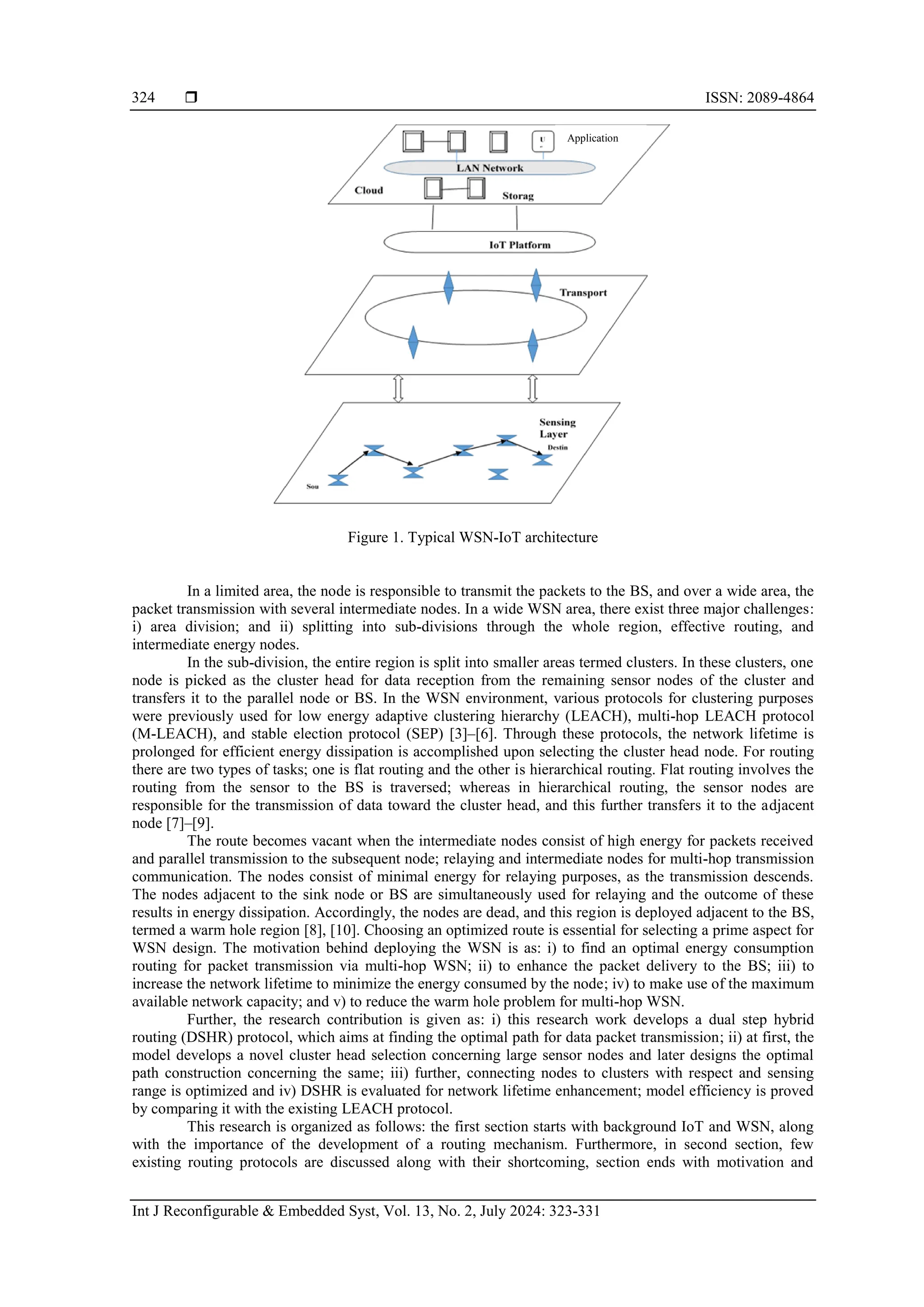 Dual step hybrid routing protocol for network lifetime enhancement in WSN-IoT environment | PDF ...