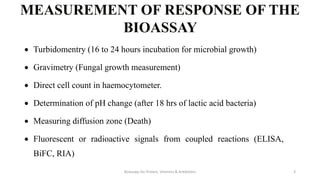 Bioassays for protein, Vitamins and Antibiotics | PPTX | Medical Tests ...