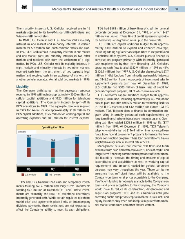telephone data systems 98ar | PDF | Telecommunications Industry ...