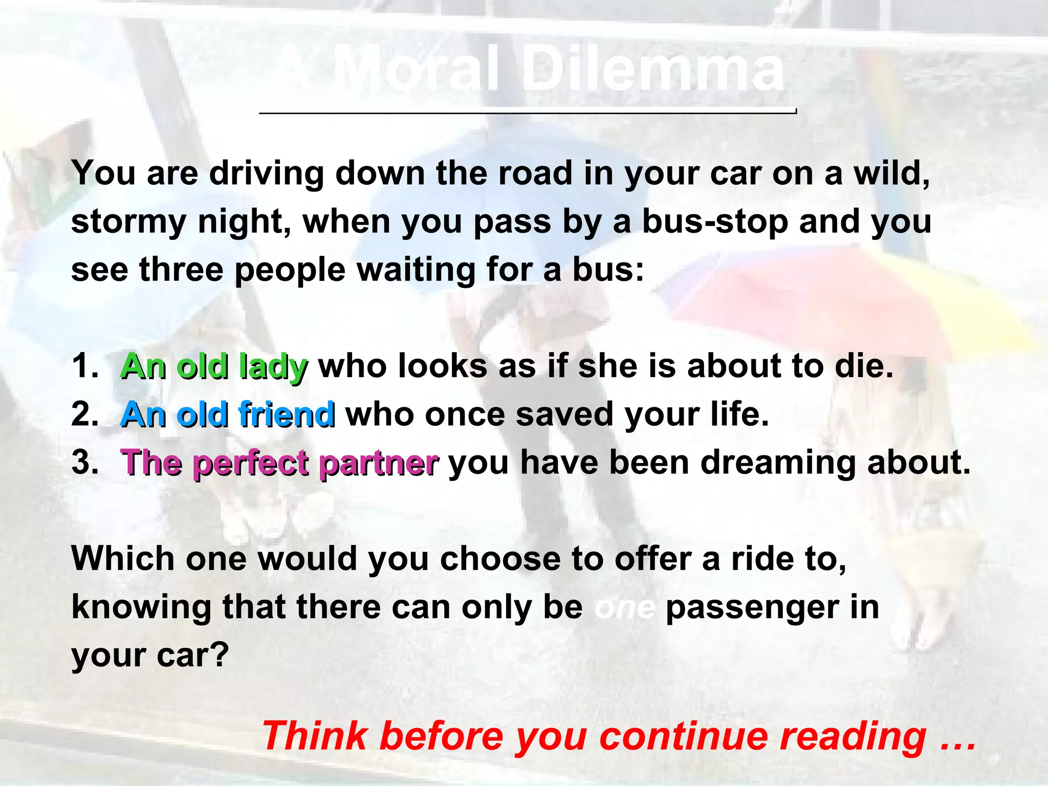 122124017957 Moral Dilemma Quiz | PPT
