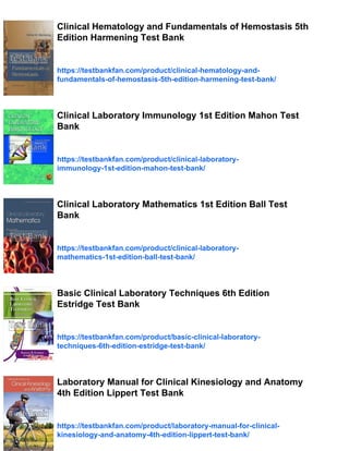 Clinical Laboratory Hematology 2nd Edition McKenzie Solutions Manual | PDF