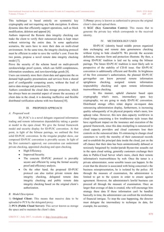A Noval Method for Data Auditing and Integrity Checking in Public Cloud | PDF