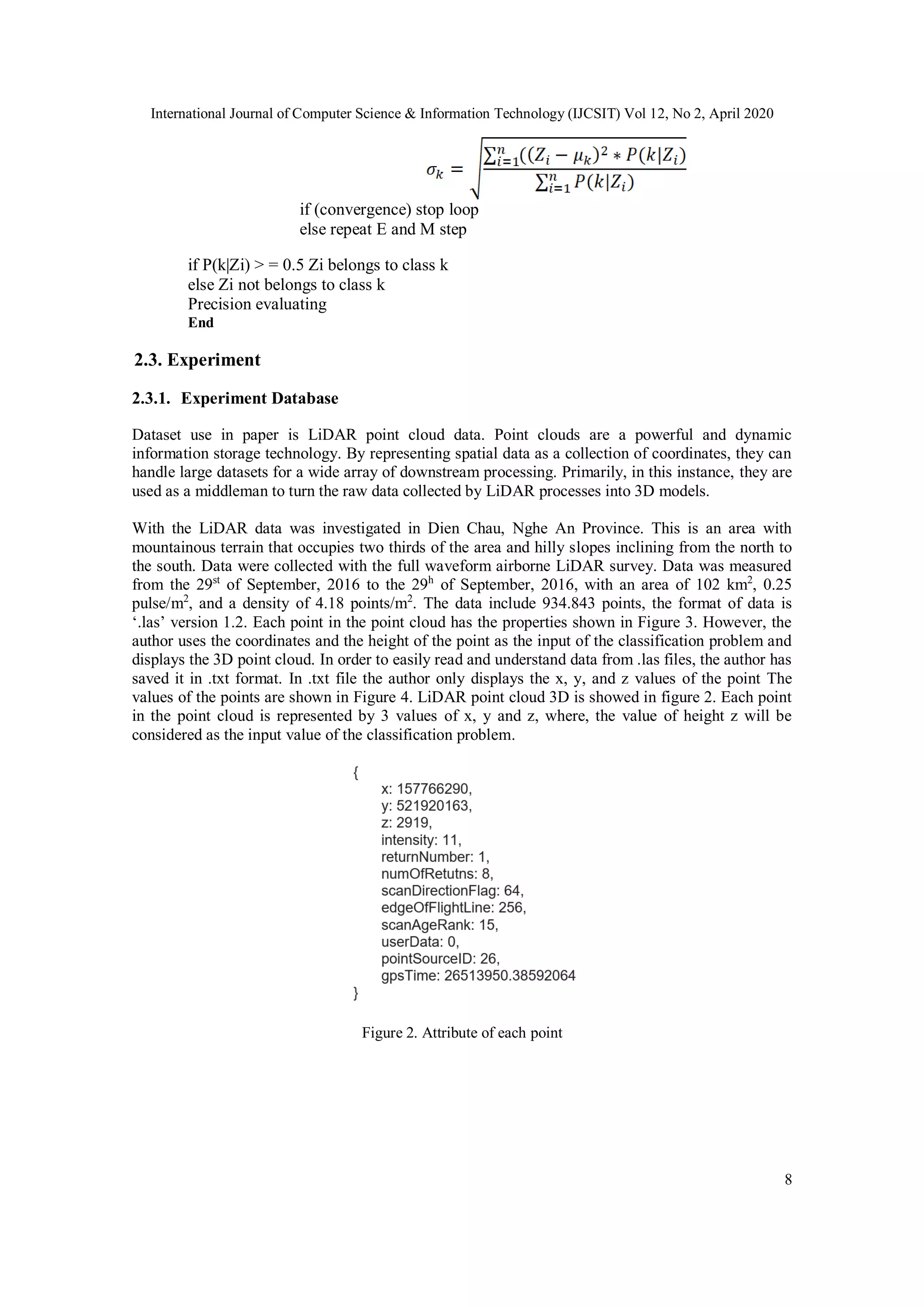 LIDAR POINT CLOUD CLASSIFICATION USING EXPECTATION MAXIMIZATION ALGORITHM | PDF