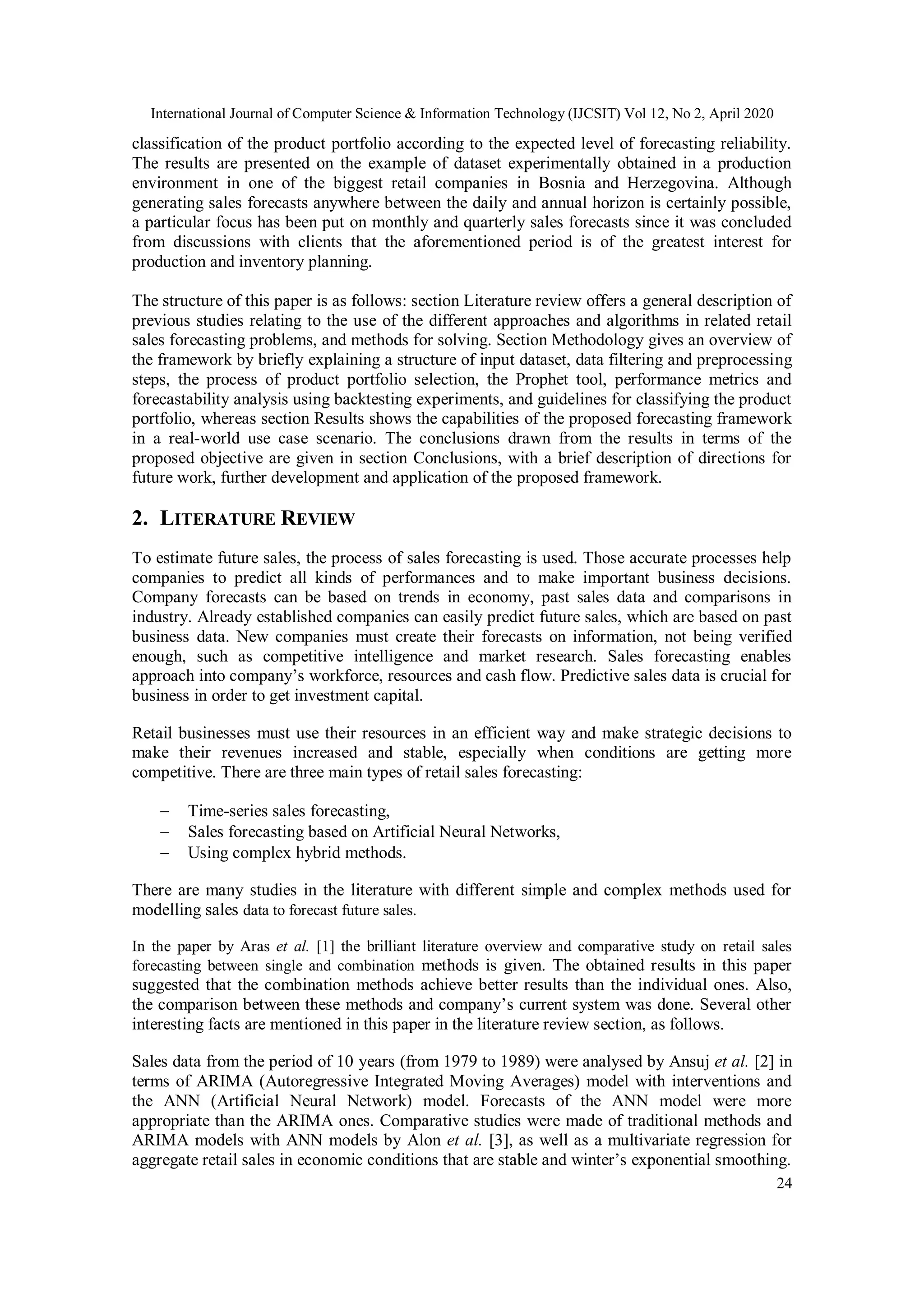 APPLICATION OF FACEBOOK'S PROPHET ALGORITHM FOR SUCCESSFUL SALES FORECASTING BASED ON REAL-WORLD ...