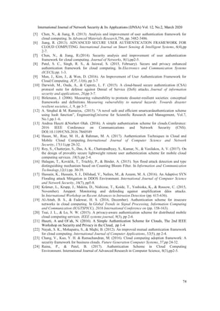 AN ENHANCED USER AUTHENTICATION FRAMEWORK IN CLOUD COMPUTING | PDF