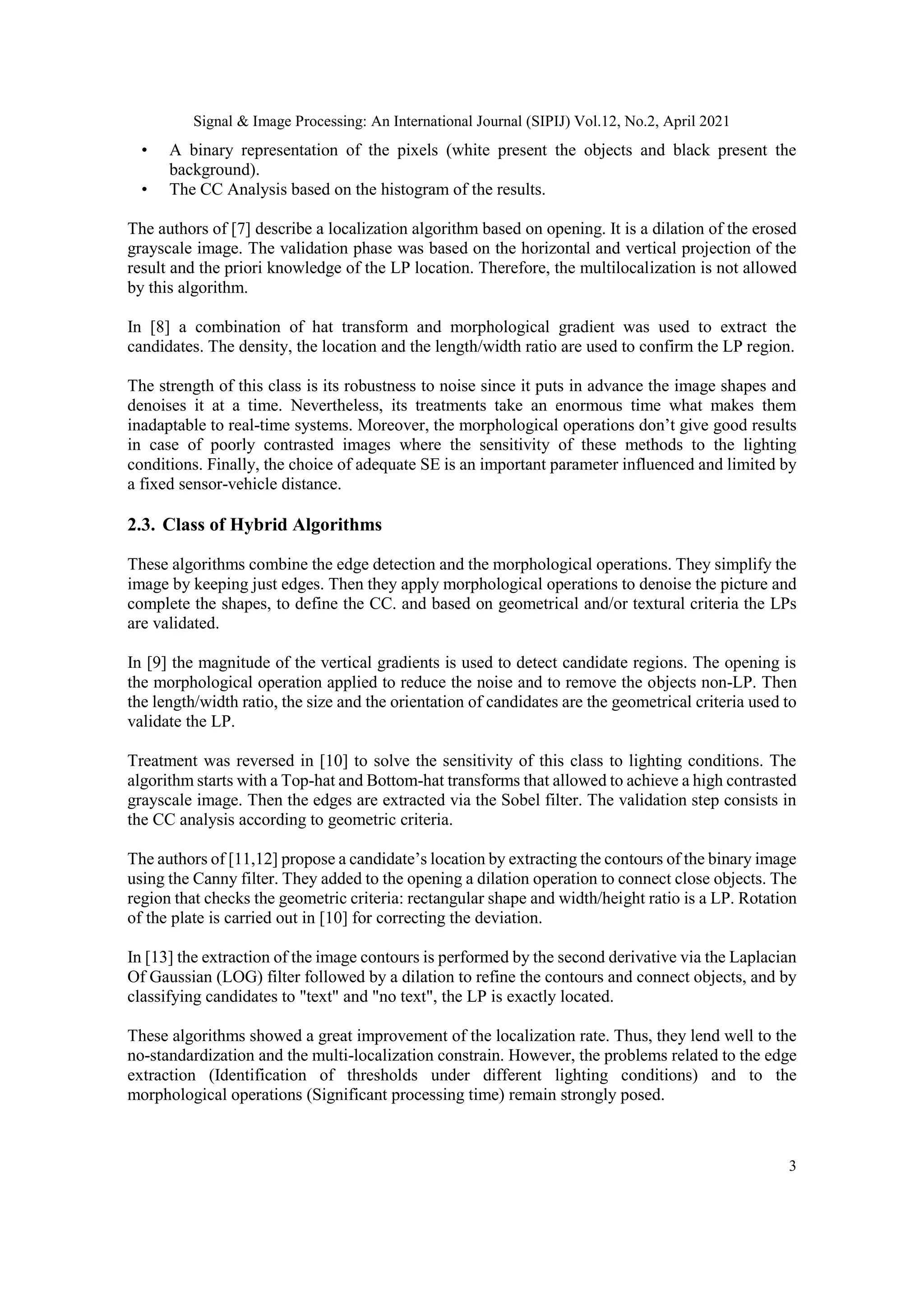 Classification And Comparison Of License Plates Localization Algorithms