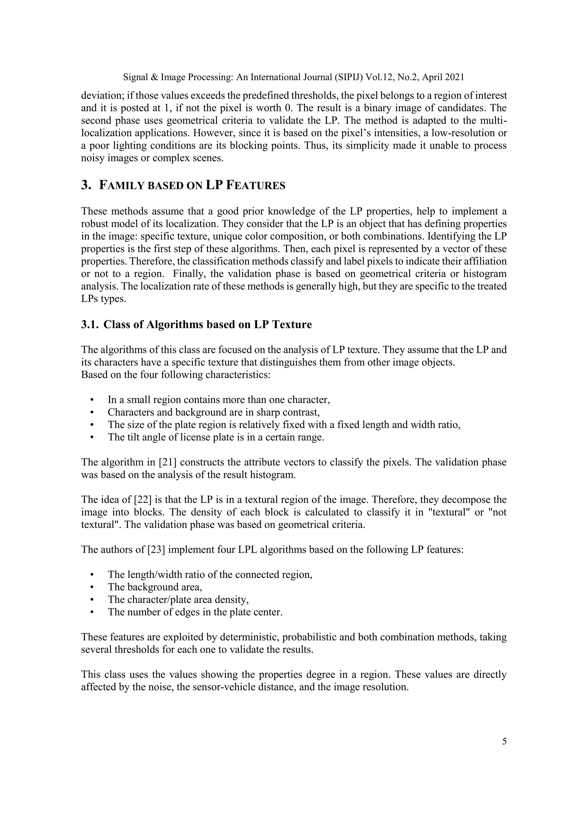 Classification And Comparison Of License Plates Localization Algorithms