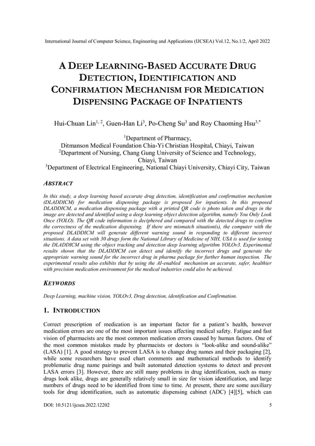 A DEEP LEARNING-BASED ACCURATE DRUG DETECTION, IDENTIFICATION AND CONFIRMATION MECHANISM FOR ...