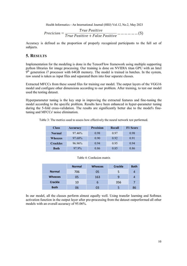 DETECTION OF CRACKLES AND WHEEZES IN LUNG SOUND USING TRANSFER LEARNING | PDF