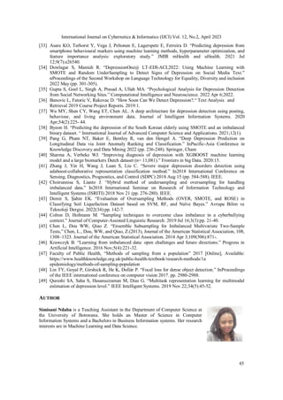 REVIEW OFCLASS IMBALANCE DATASET HANDLING TECHNIQUES FOR DEPRESSION PREDICTION AND DETECTION ...