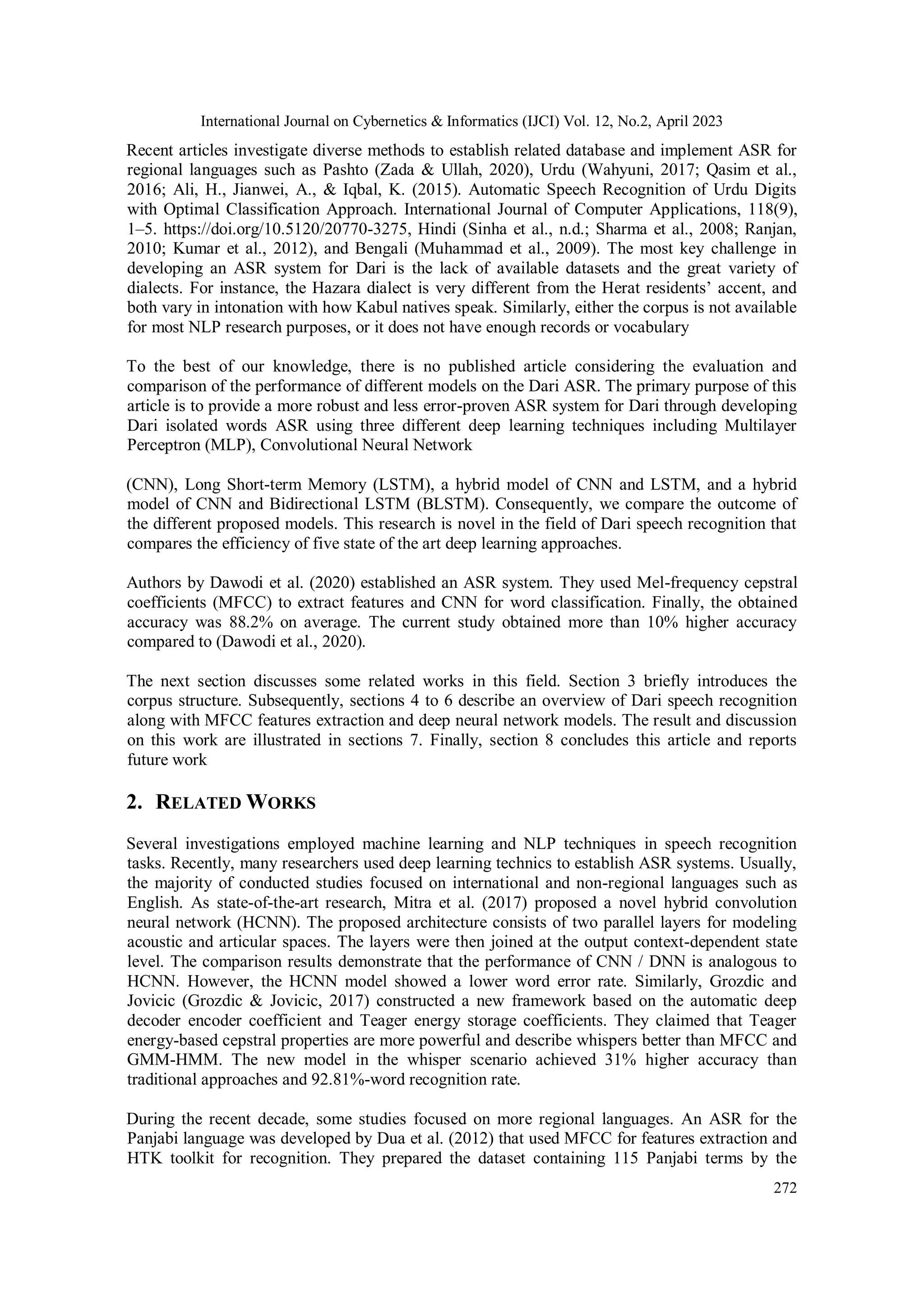 TUNING DARI SPEECH CLASSIFICATION EMPLOYING DEEP NEURAL NETWORKS | PDF