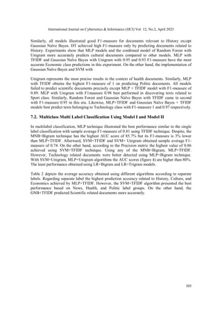 TUNING LANGUAGE PROCESSING APPROACHES FOR PASHTO TEXTS CLASSIFICATION | PDF | Technology & Computing