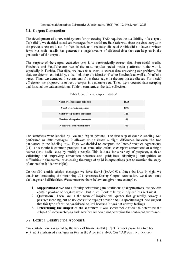 Sentiment Analysis Classification For Text In Social Media Application To Tunisian Dialect Pdf