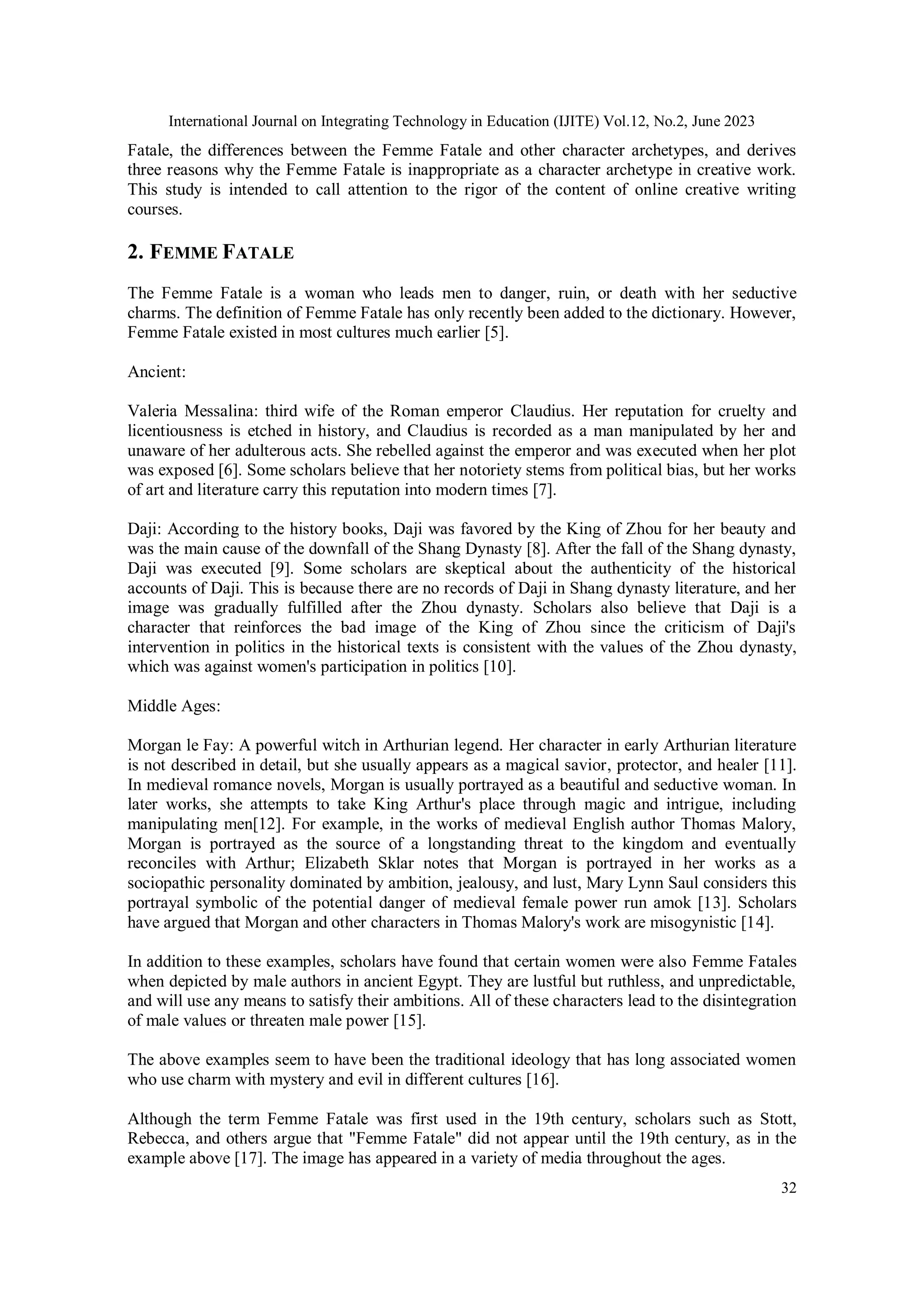 ARCHETYPE OR STEREOTYPE: THE FEMME FATALE IN ONLINE EDUCATION | PDF