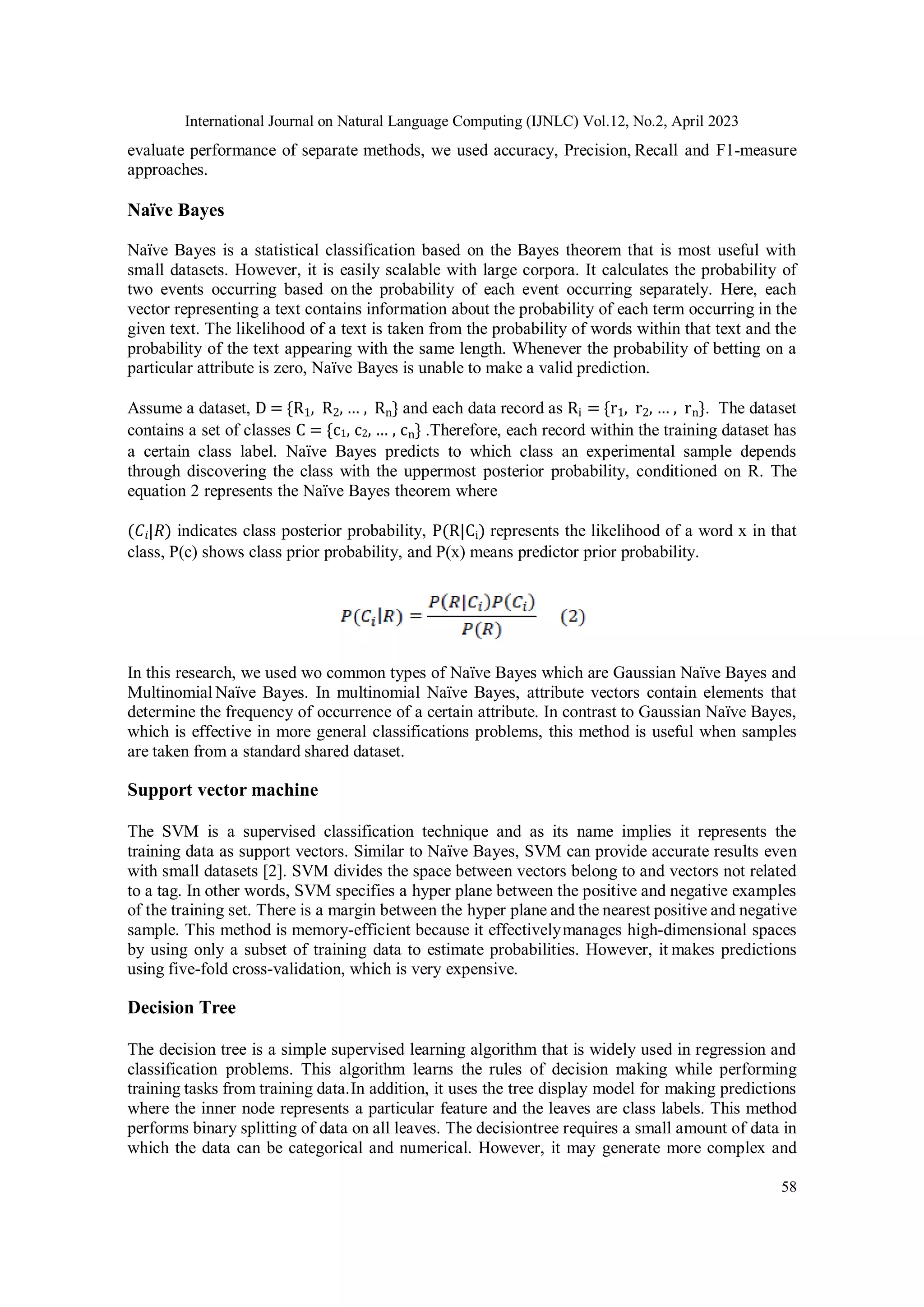 TUNING TRADITIONAL LANGUAGE PROCESSING APPROACHES FOR PASHTO TEXT CLASSIFICATION | PDF