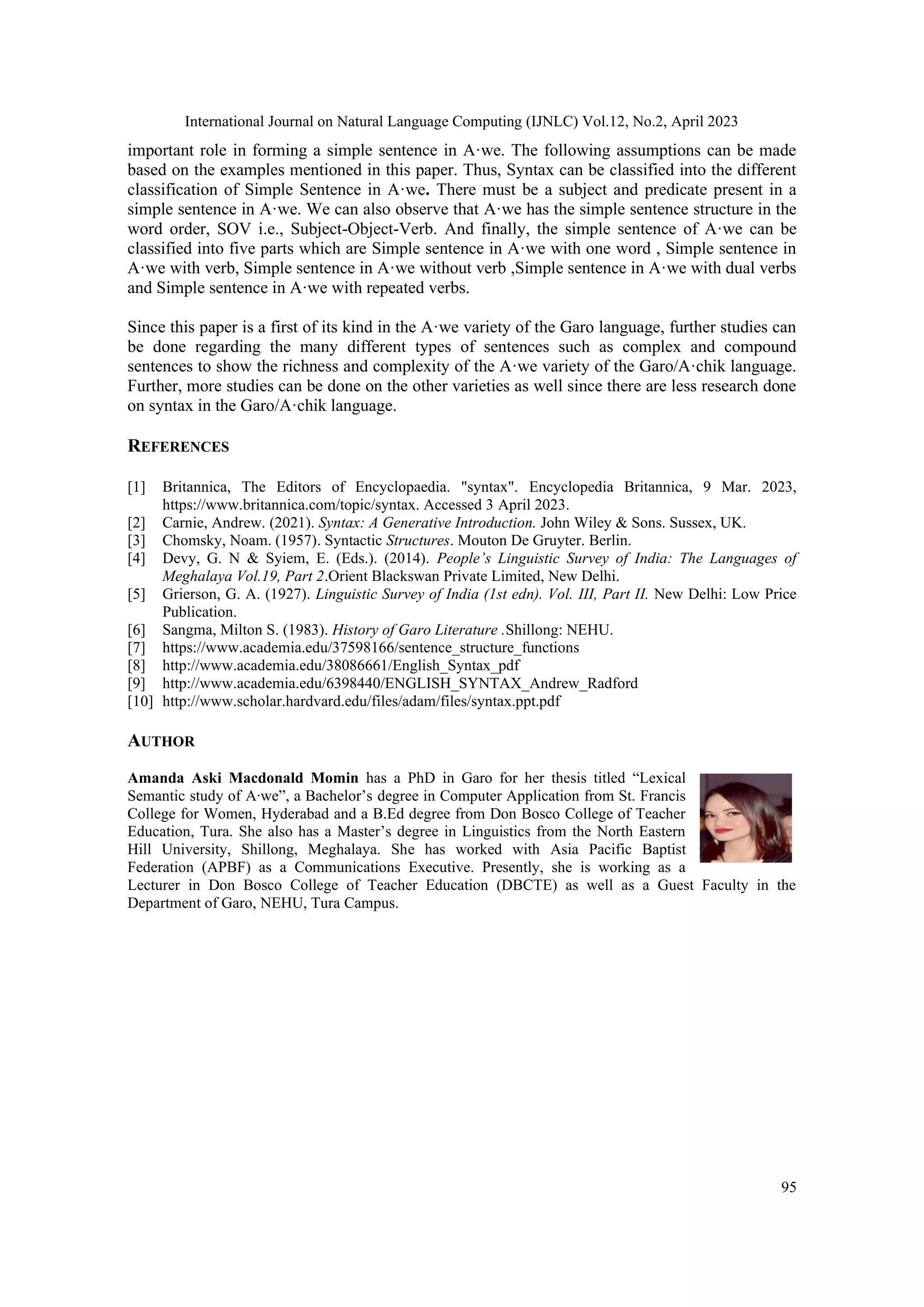 Simple Sentence in a·we | PDF