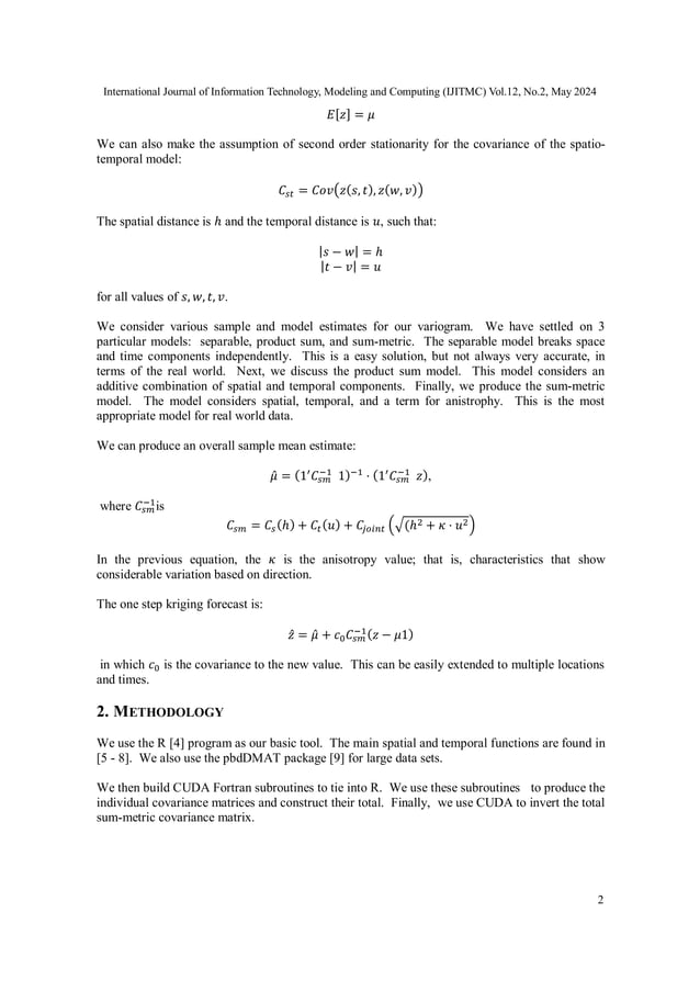 Using CUDA as a Spatio-Temporal Kriging Tool | PDF