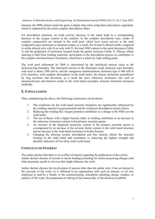 Flux Basicity Index Influence on Weld Metal Microstructure Modification ...