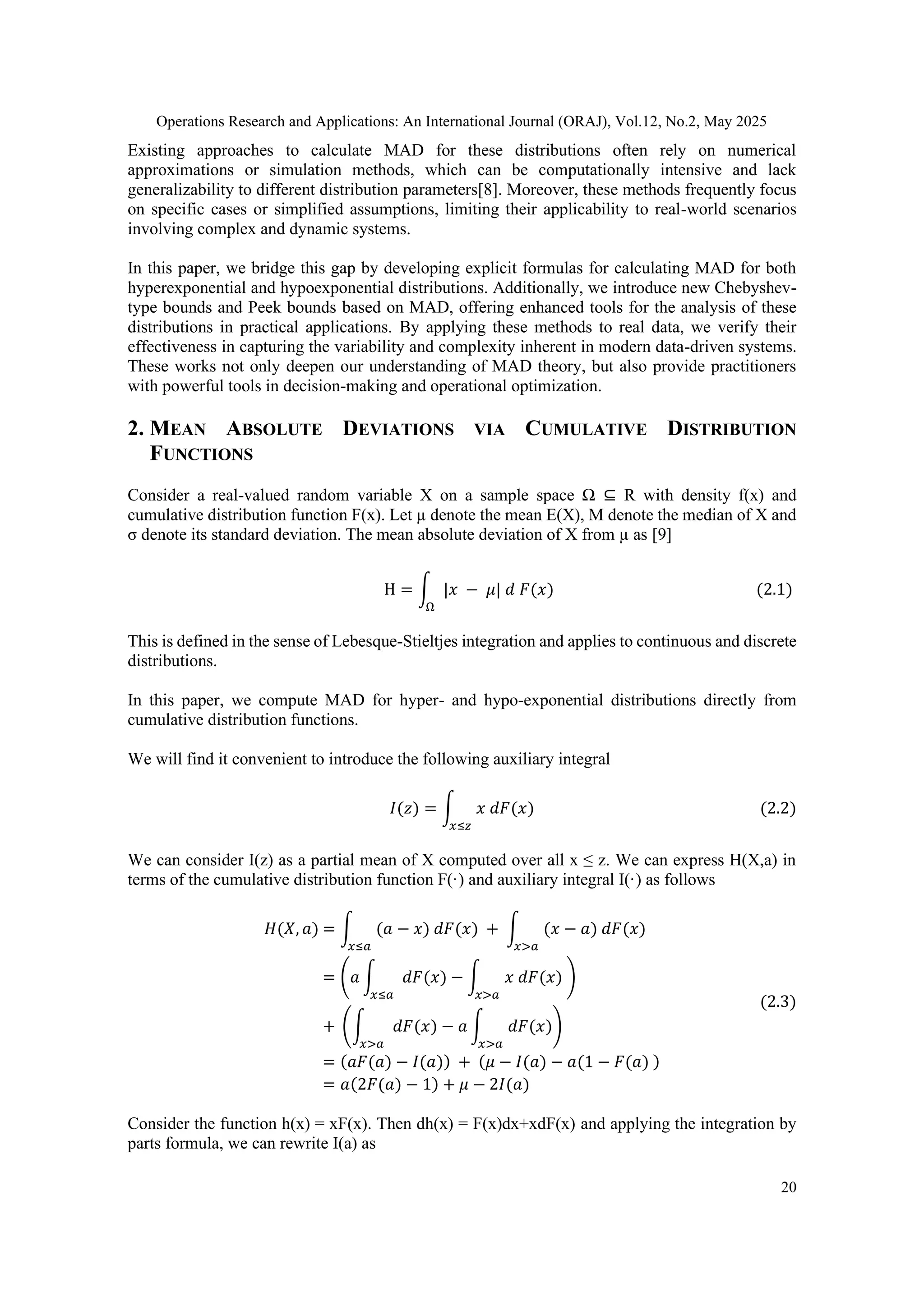 Mean Absolute Deviation for Hyperexponential and Hypoexponential ...