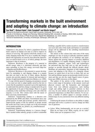 Transforming Markets In The Built Environment Adapting To Climate ...