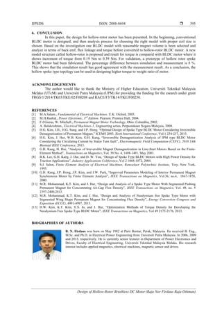 Design of Hollow-Rotor Brushless DC Motor | PDF
