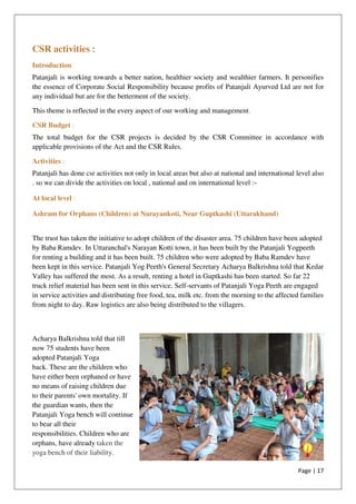 Project on corporate social responsibility | PDF