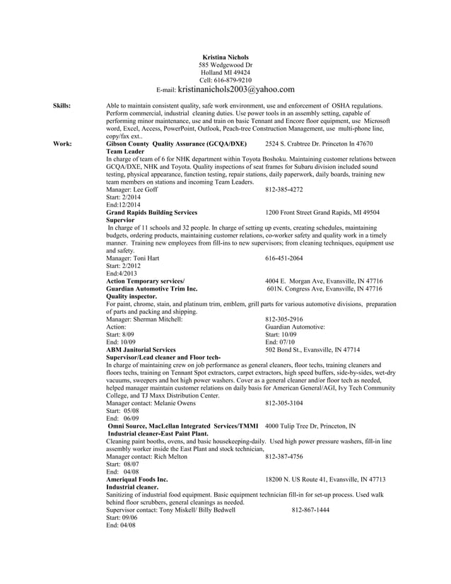 Kristina Nichols Resume 2013 | PDF