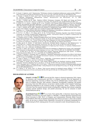 Simulation-based fault-tolerant multiprocessors system | PDF