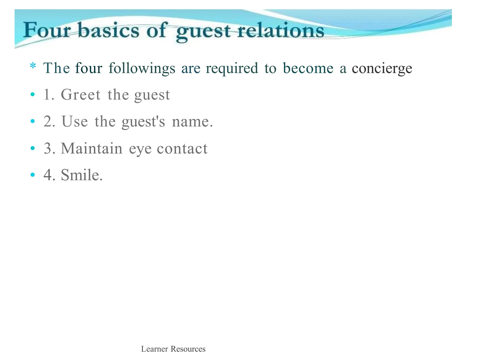 Porter escorting guest to the room and explain | PPTX