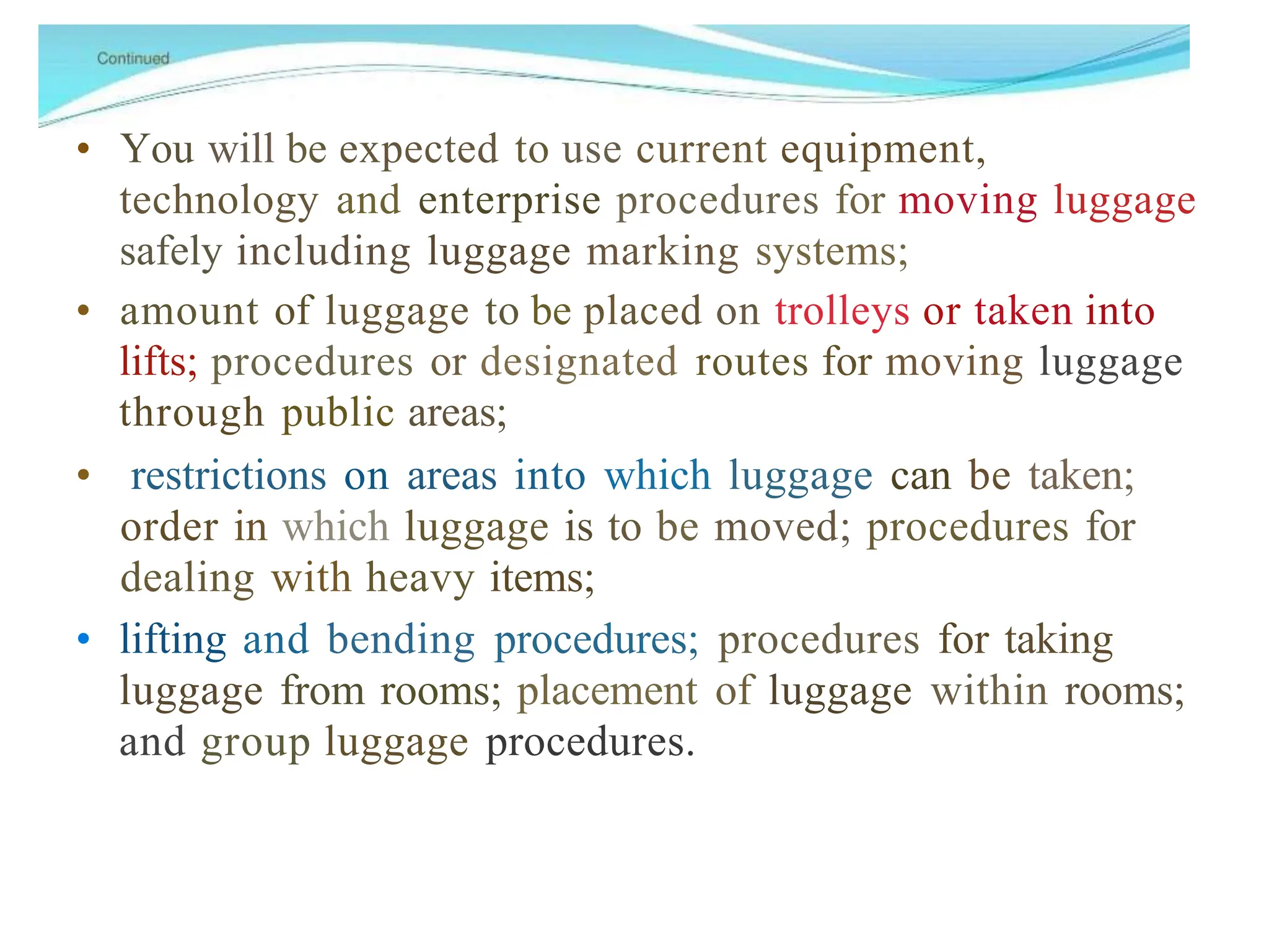 Porter escorting guest to the room and explain | PPTX