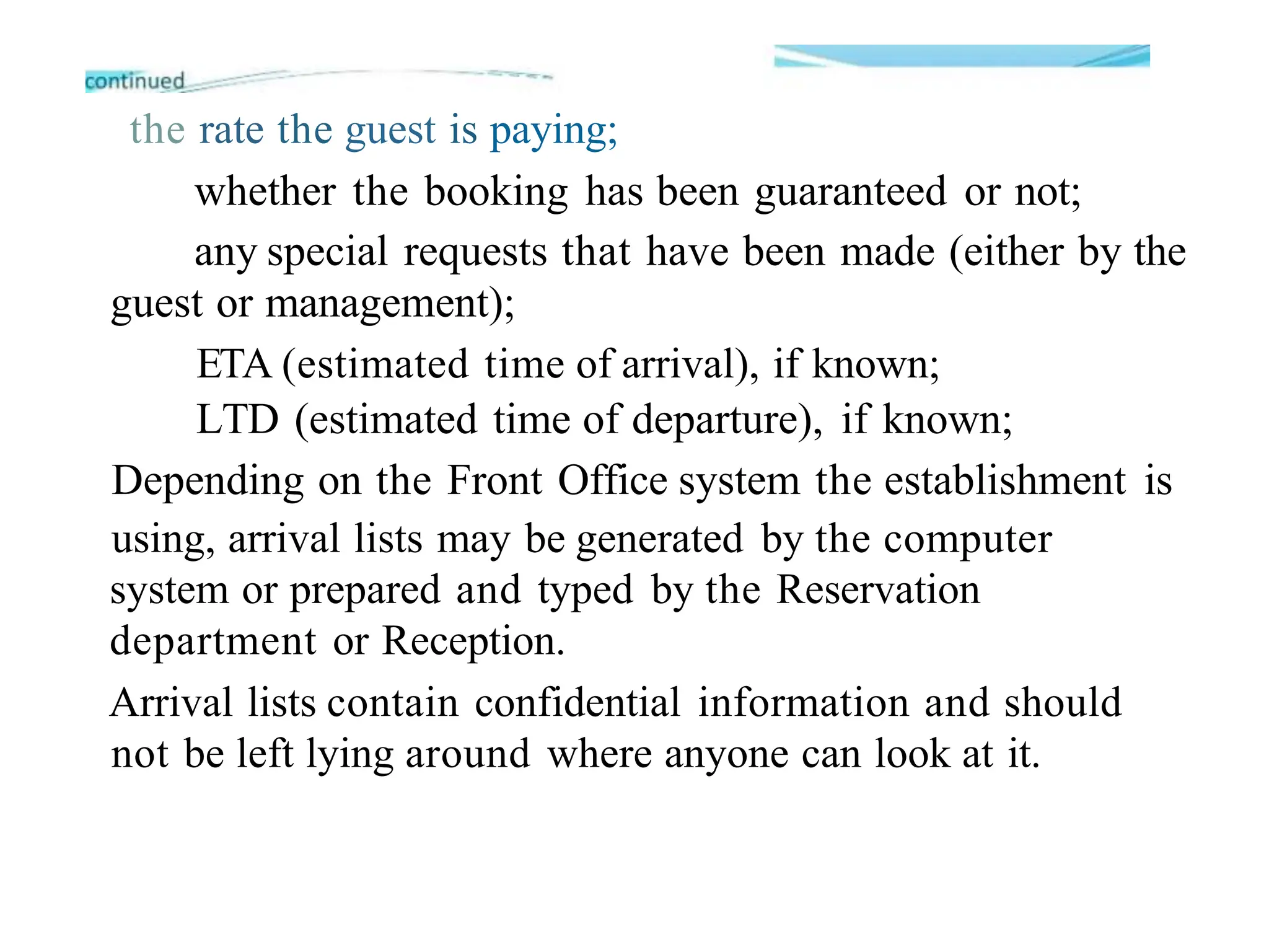 Porter escorting guest to the room and explain | PPTX