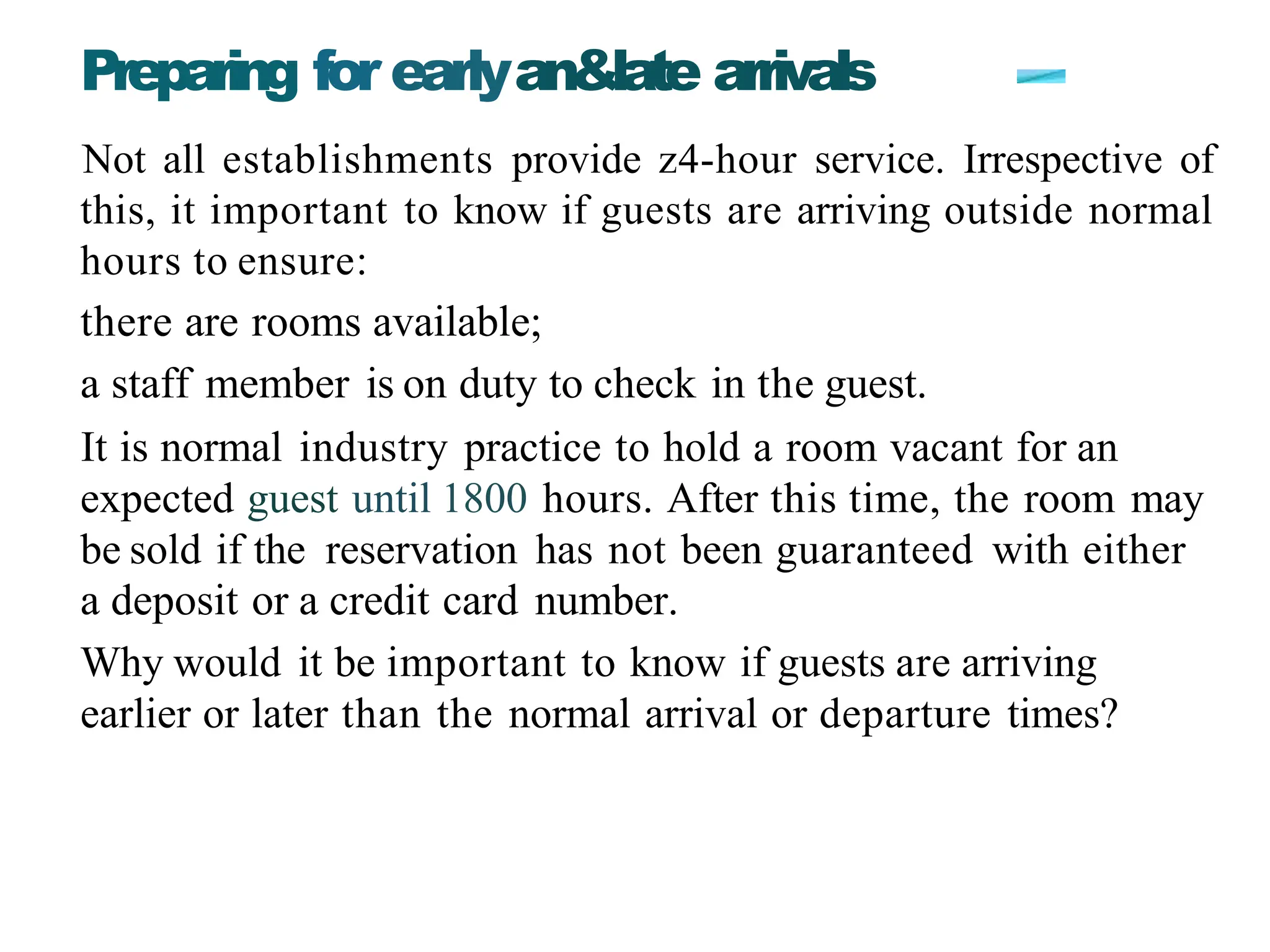 Porter escorting guest to the room and explain | PPTX