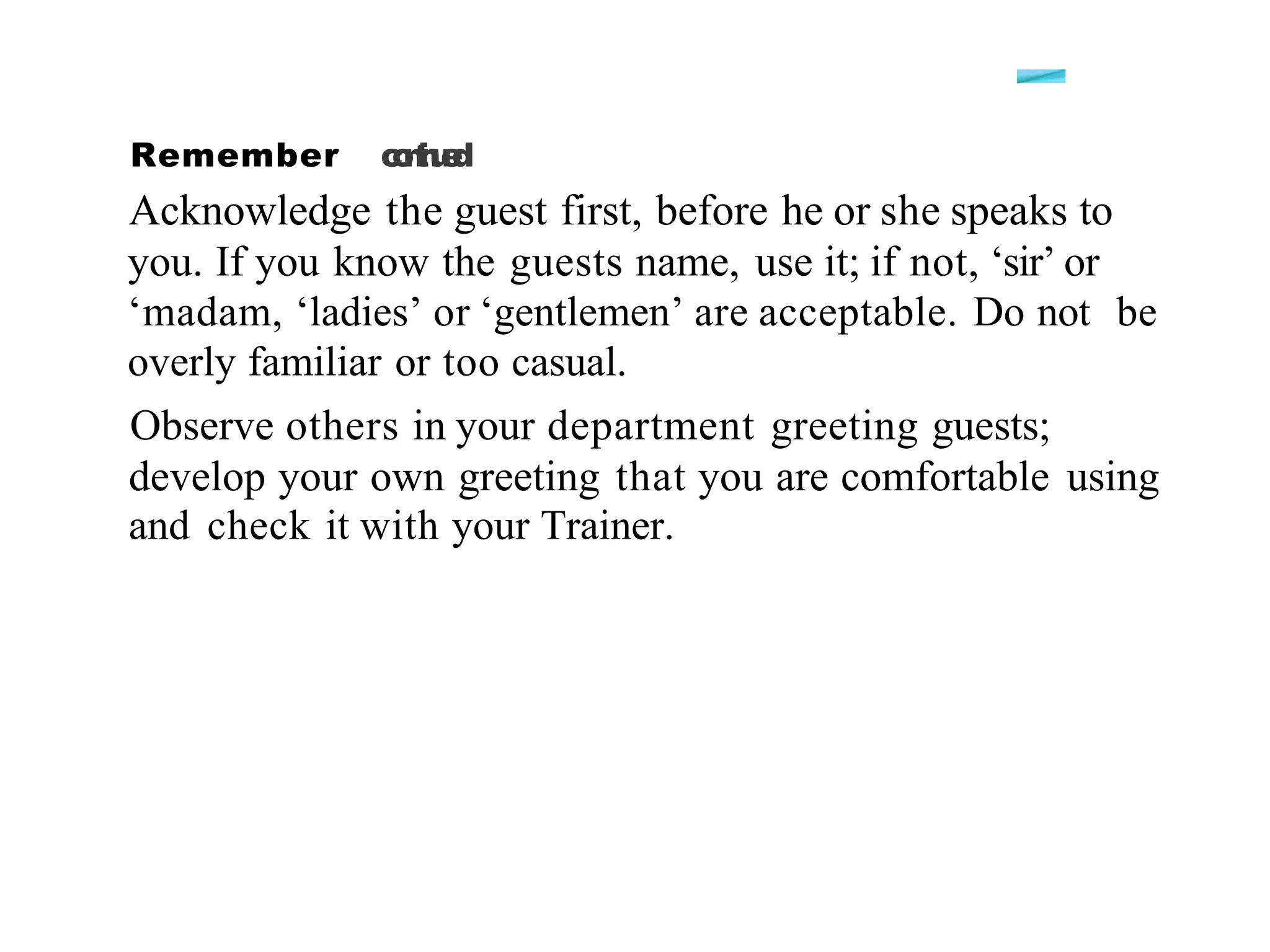 Porter escorting guest to the room and explain | PPTX