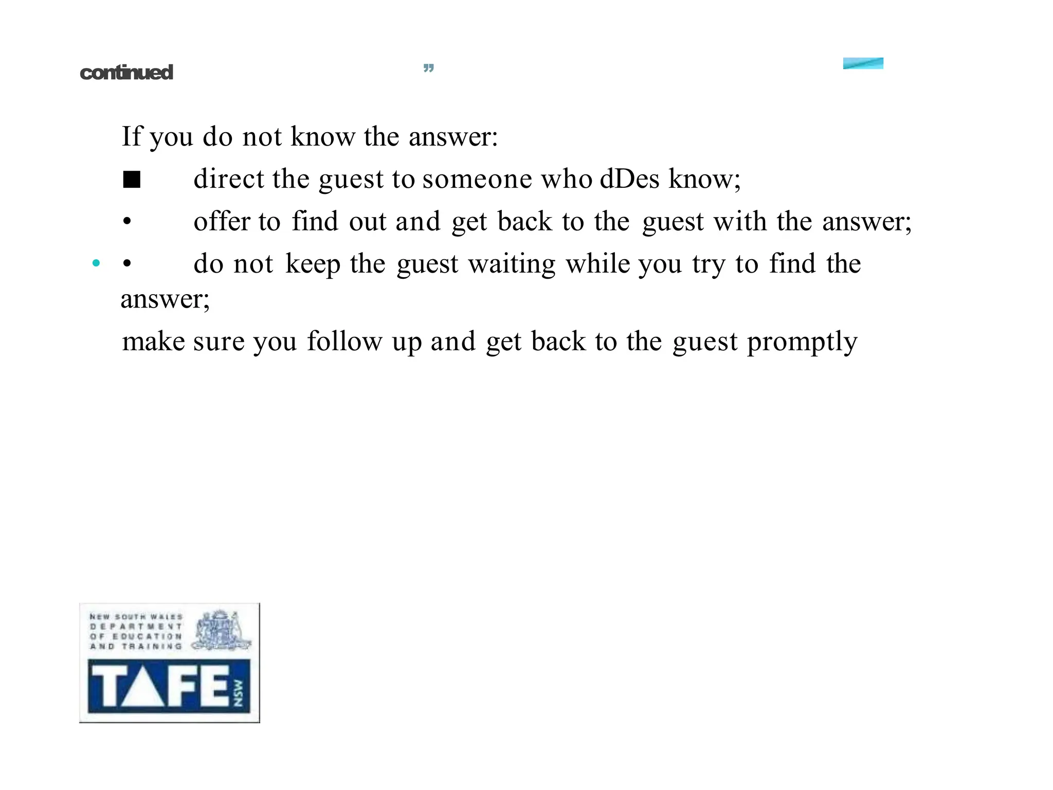 Porter escorting guest to the room and explain | PPTX