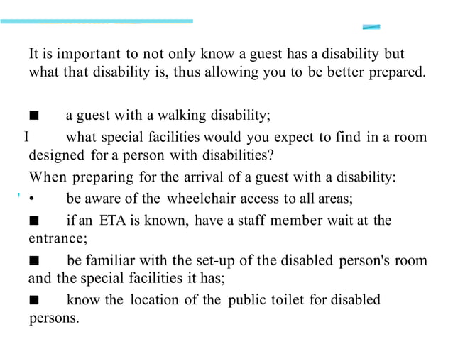 Porter escorting guest to the room and explain | PPTX | Hotels and ...