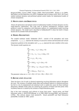 Bifurcation Analysis and Multiobjective Nonlinear Model Predictive Control of a Climate Dynamic ...
