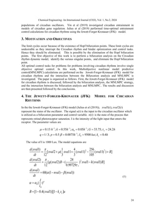 Bifurcation Analysis and Model Redictive the Control of the Jewettforger-Kronauer Model for ...
