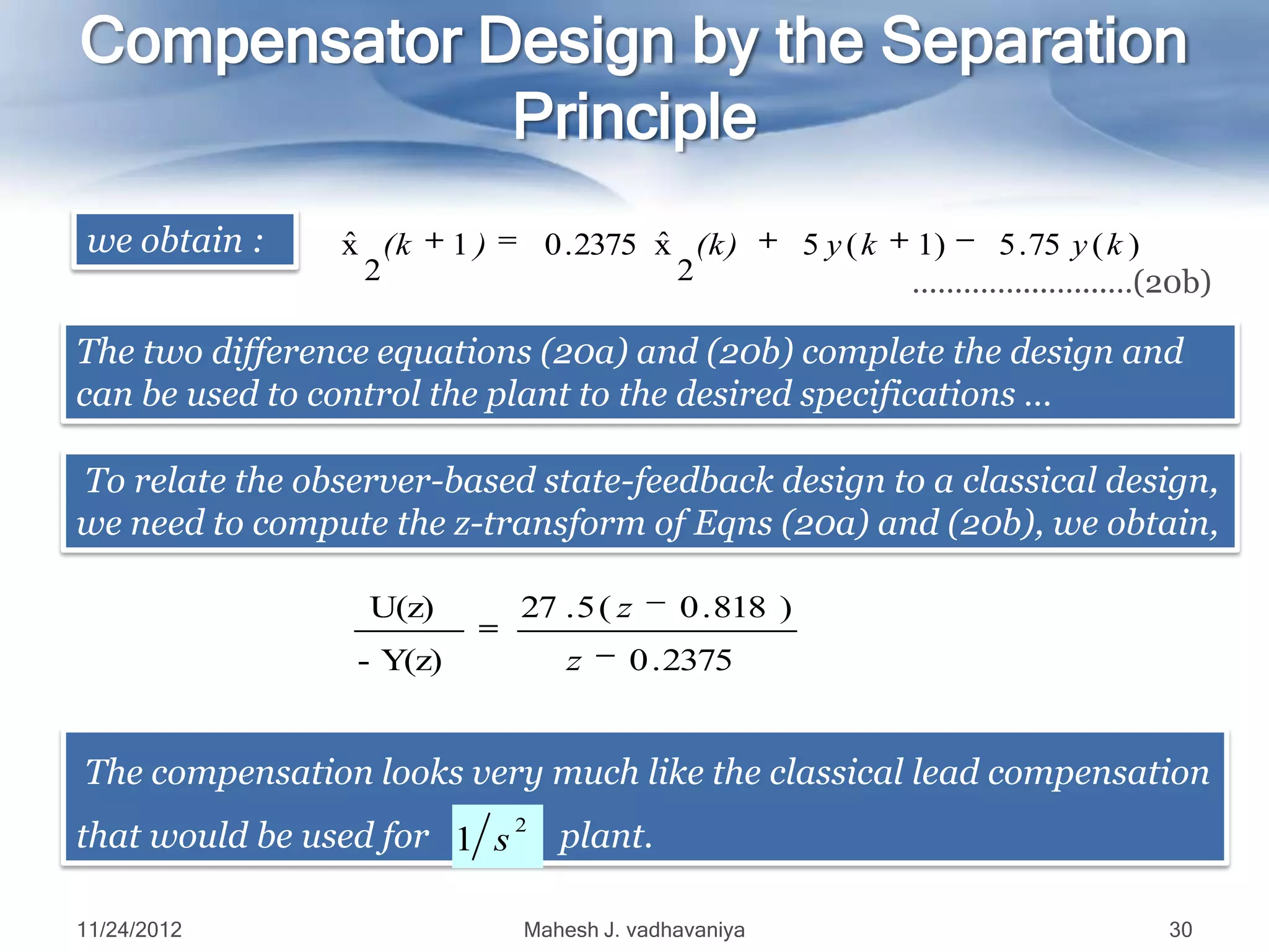 Pole Placement in Digital Control | PPTX