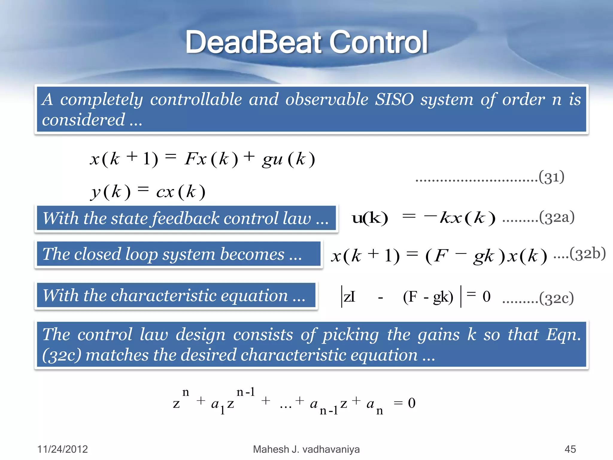 Pole Placement in Digital Control | PPTX