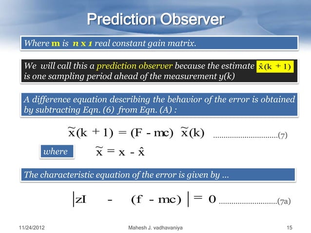 Pole Placement In Digital Control Pptx Physics Science
