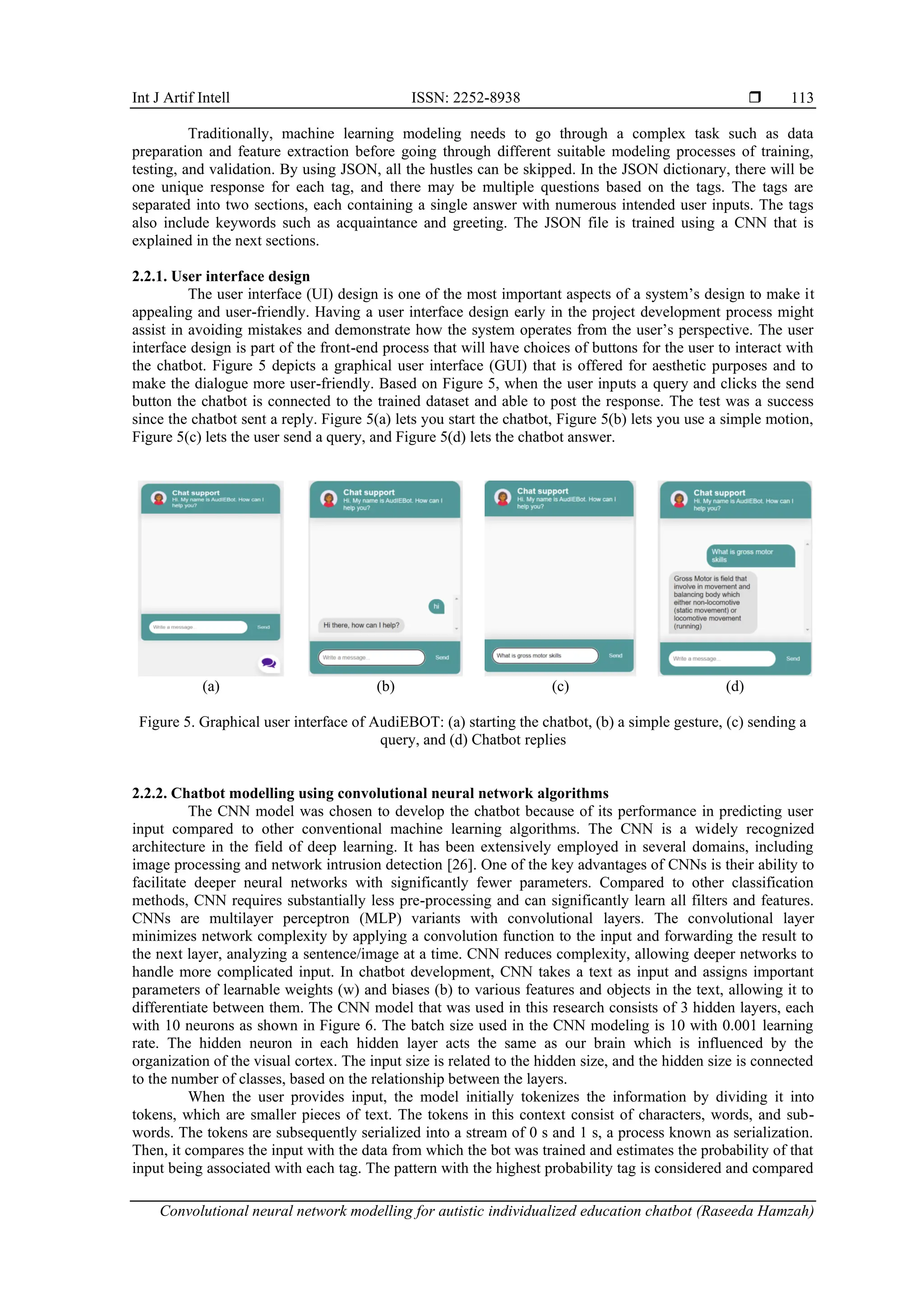 Convolutional neural network modelling for autistic individualized education chatbot | PDF