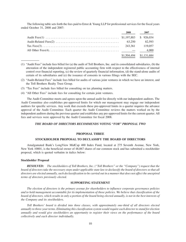 tollbrothers Proxy_Statement | PDF