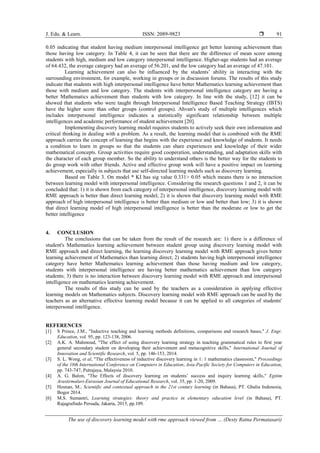 The use of discovery learning model with RME approach viewed from ...