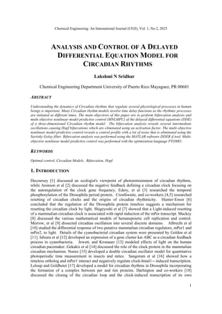 ANALYSIS AND CONTROL OF A DELAYED DIFFERENTIAL EQUATION MODEL FOR ...