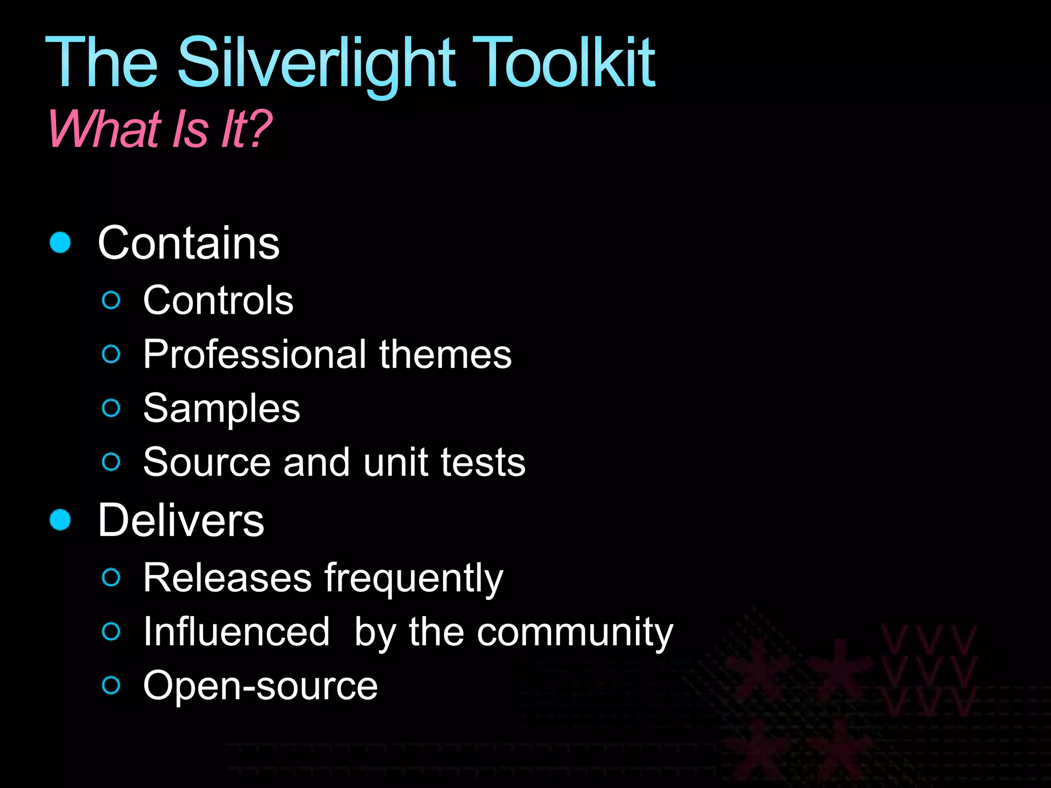 High-Speed RIA Development with the Microsoft Silverlight Toolkit | PPT