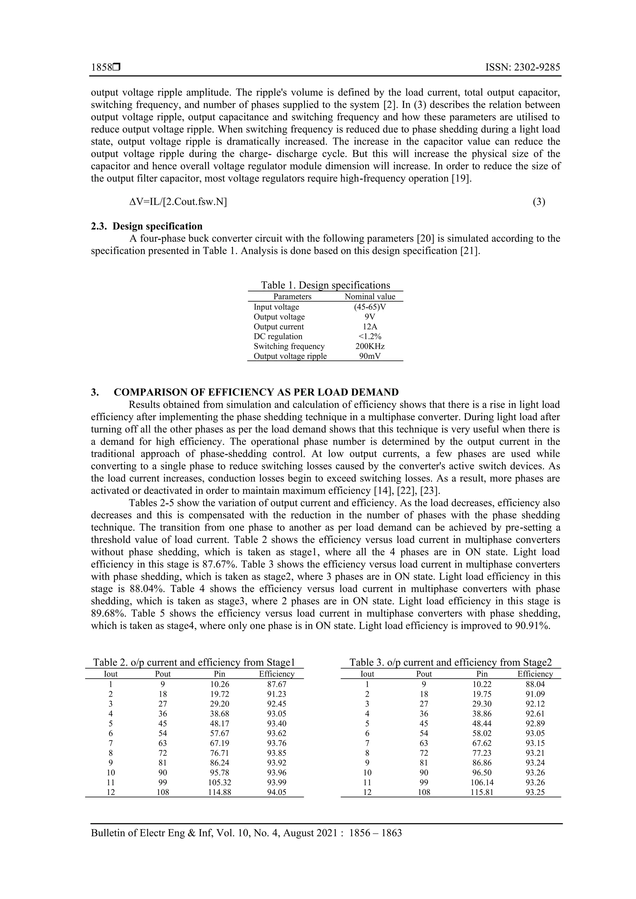 The study on the effect of voltage ripple on multiphase buck converters with phase shedding ...