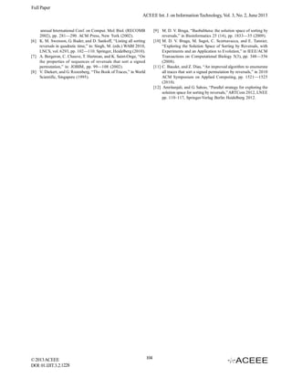 Exploring the Solution Space of Sorting by Reversals: A New Approach | PDF