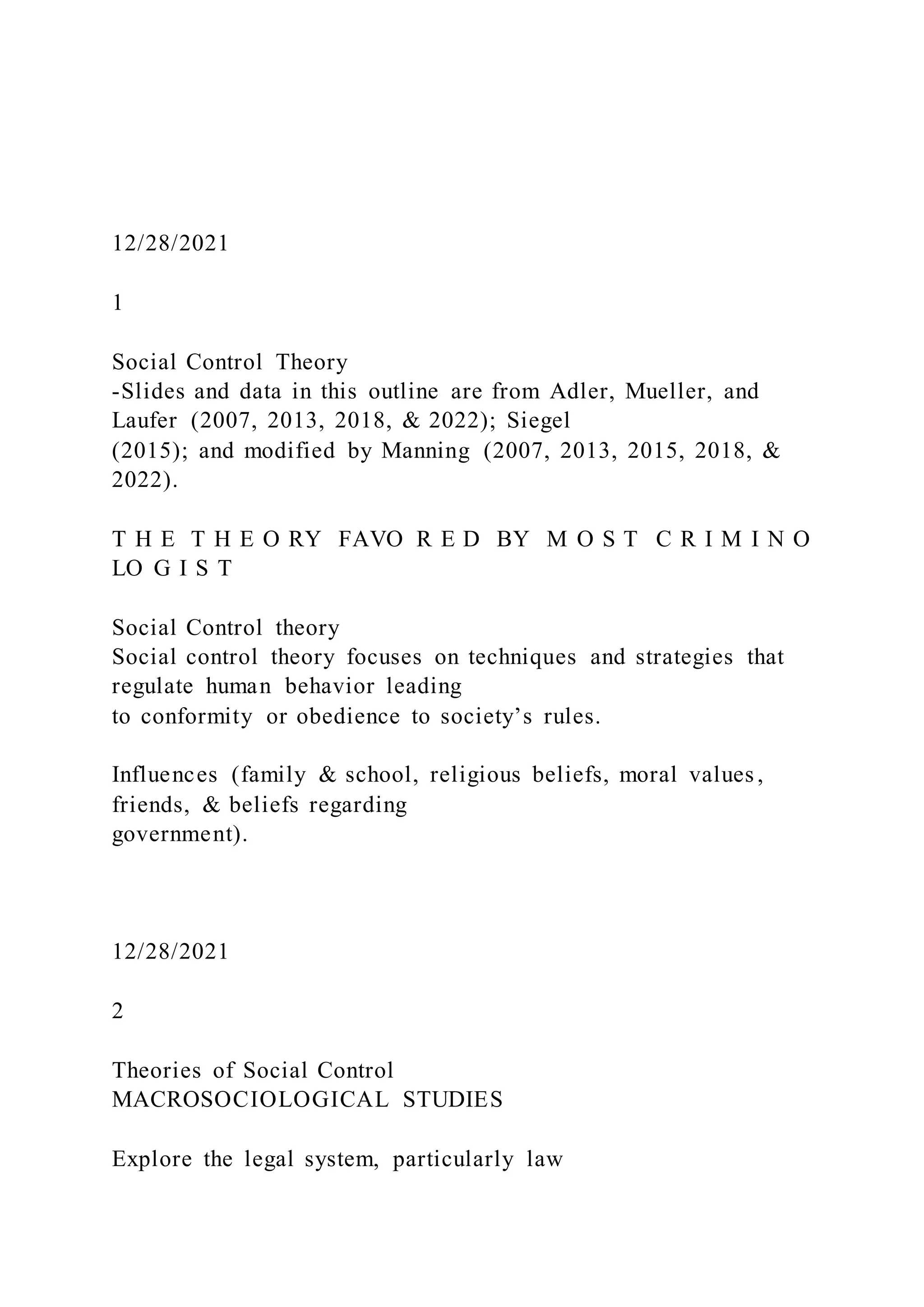 122820211Social Control Theory-Slides and data in | PDF