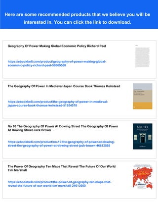 Geography Of Power Making Global Economic Policy Richard Peet | PDF