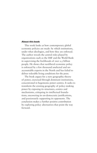 Geography Of Power Making Global Economic Policy Richard Peet | PDF